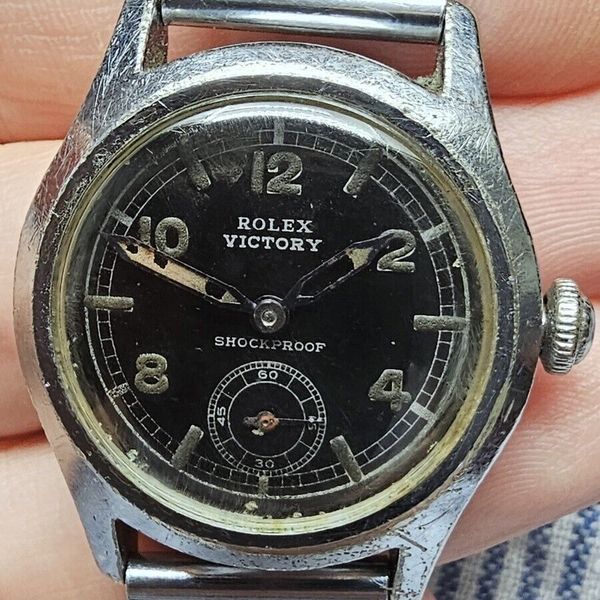 Rare 1940 Rolex Victory Military WW2 Original Black Dial Bracelet ...