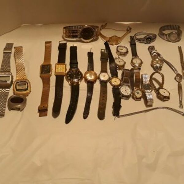 27 Piece Vintage Wrist Watch Lot ( Seiko Becora Timex Adolfo Cardinal ...