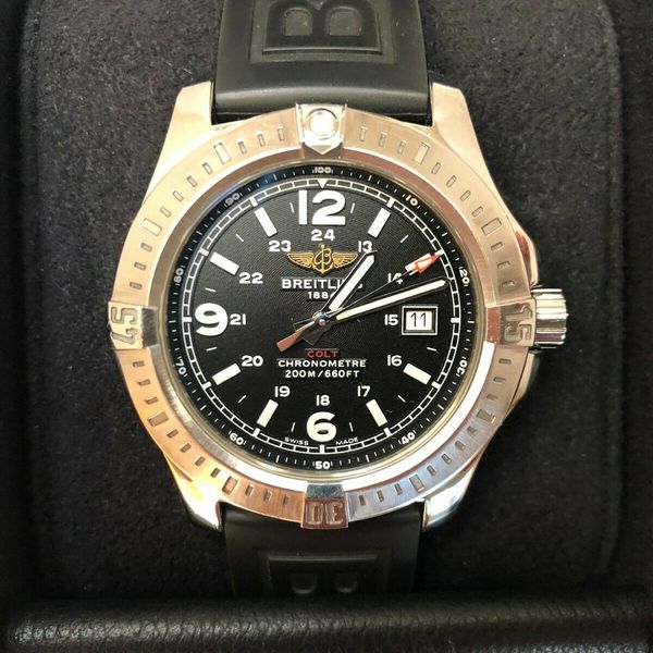 Breitling Colt 44mm Quartz Volcano Black COSC Cert. Chronometer A74388 ...