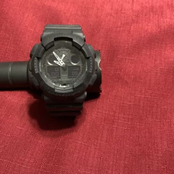 Casio G-Shock GA100-1A1 Analog-Digital Blackout Military Men's Watch ...
