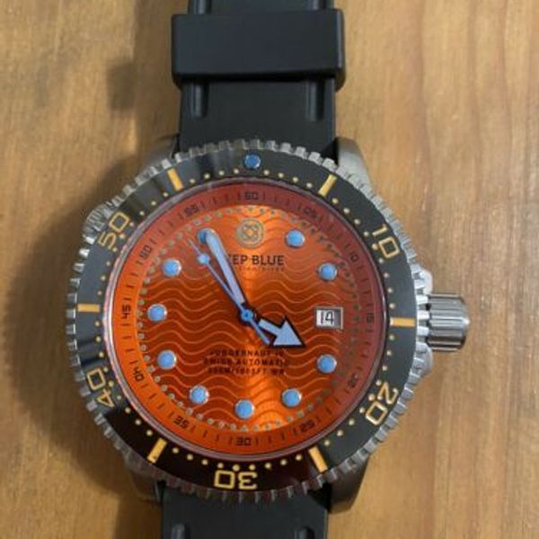 New! Rare! Deep Blue Juggernaut IV 300M Diver Watch Orange Gents Size ...