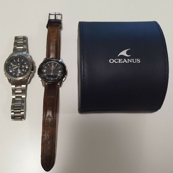 Casio Oceanus OCW-300 OCW-600 Sets 4329 Solar Titanium White Dial Mens ...