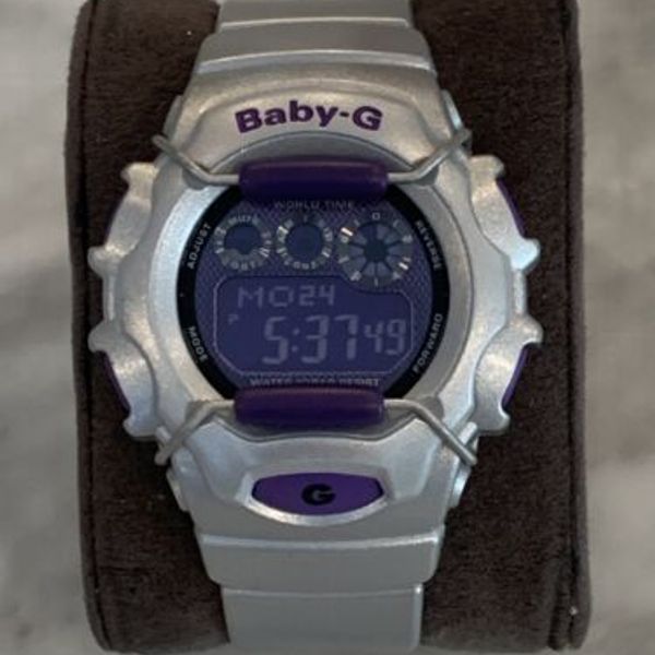 Casio Baby G Shock BG1006SA Silver/Purple Watch - New Battery ...