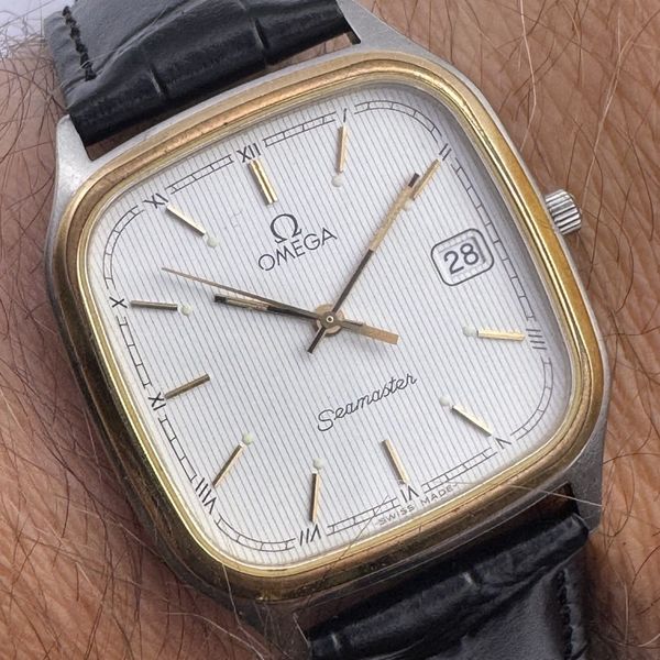 Omega Seamaster White Texture Dial 1985 Mens Watch Stunning Condition ...