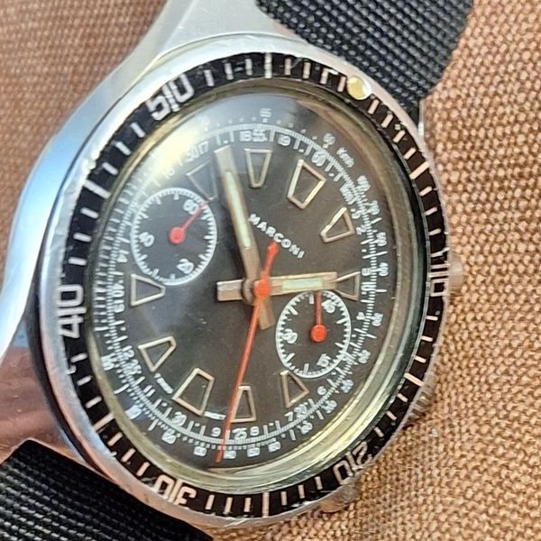 old VINTAGE MEN'S watch MARCONI (ROLEX) chronograph DIVER, ROTATIN ...