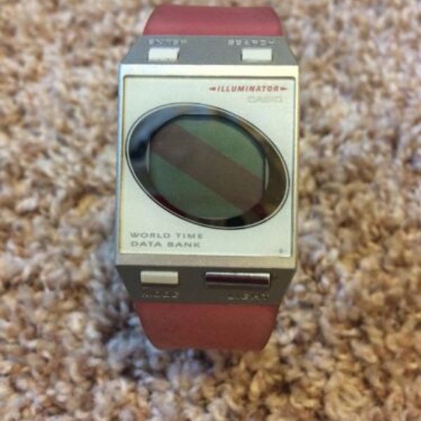 Rare VINTAGE CASIO FILM WATCH 2090 FS-00 DATA BANK DIGITAL WATCH Pink ...