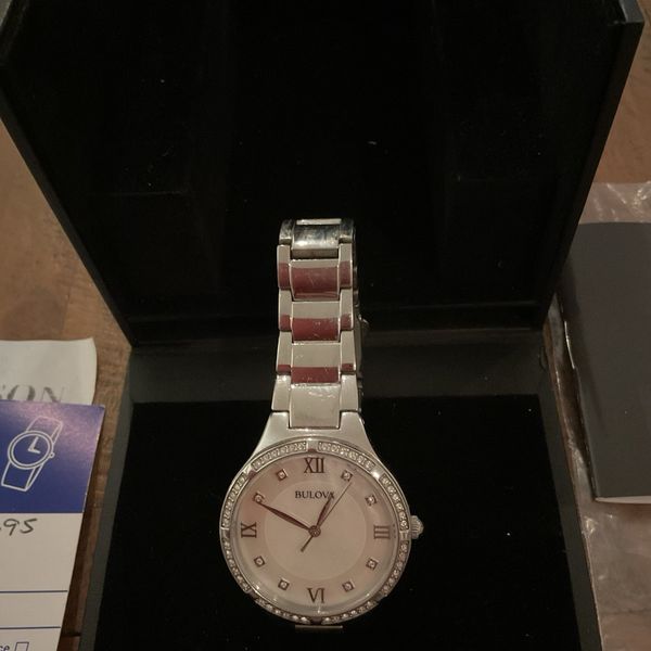 Bulova womenâ s watch with life time timpson battery warranty ...