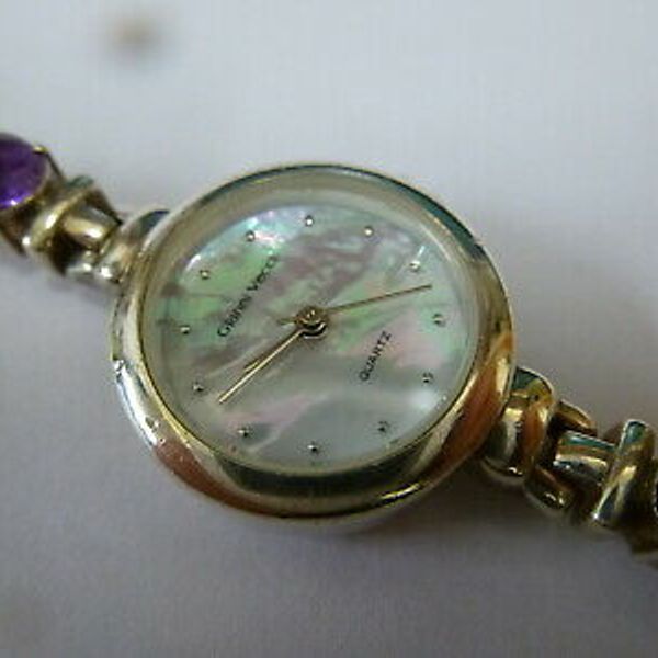 Ladies Gianni Vecci Amethyst Set Sterling Silver Watch | WatchCharts ...