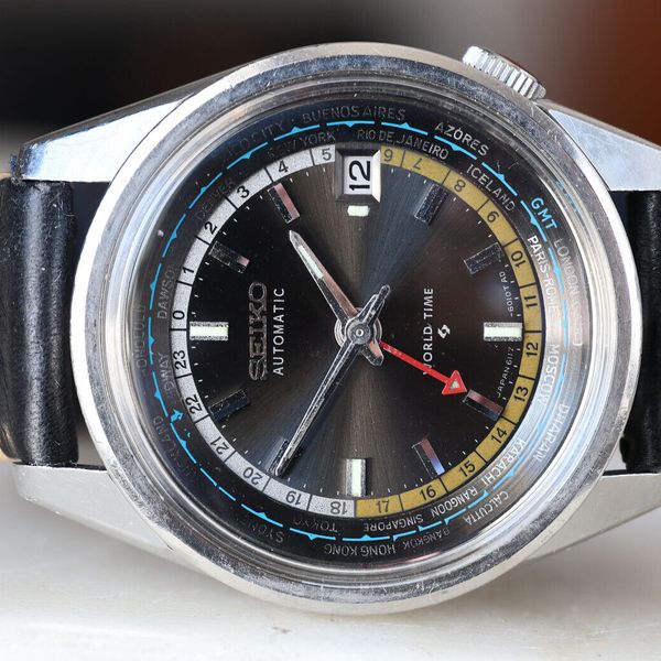 1969 SEIKO WORLD TIME GMT 6117-6010 MEN WRISTWATCH Steel Automatic ...