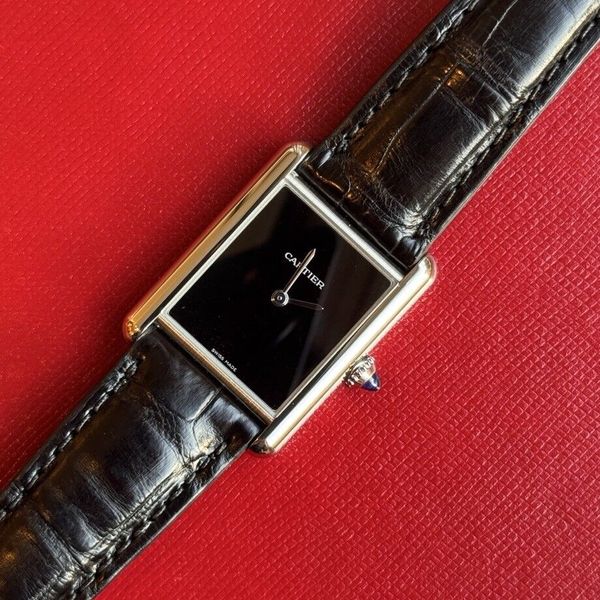 Cartier Tank Must Black Large WSTA0072 Steel Watch | WatchCharts ...