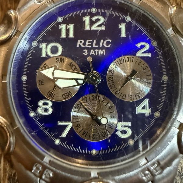 Relic By Fossil Chronograph Watch Blue Dial Needs Battery | WatchCharts ...