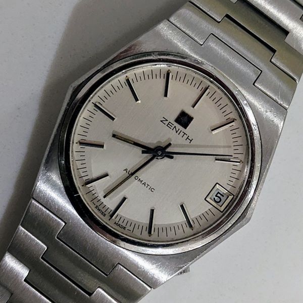 Vintage Zenith Automatic Surf Watch 01-1430-38 Hidden Crown Integrated ...