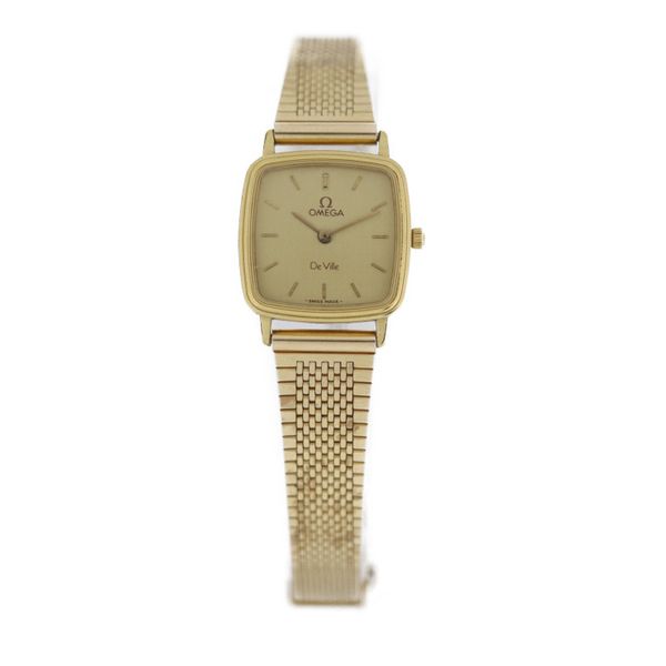 OMEGA Omega Devil Square Watch Stainless Steel Gold Quartz Ladies ...