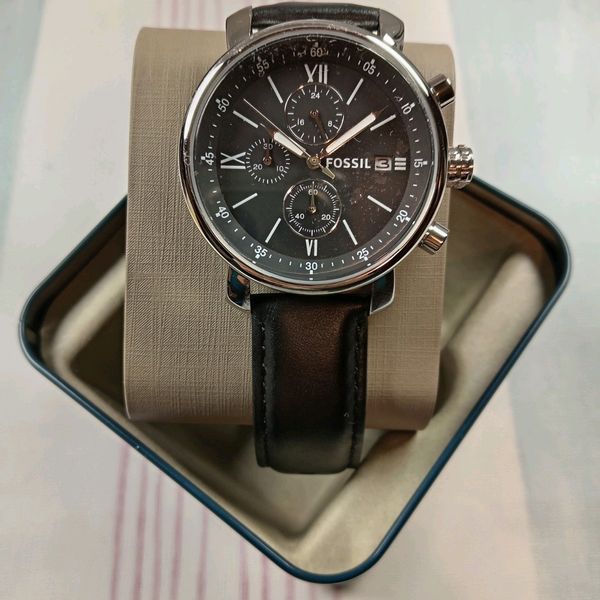 Fossil Mens Rhett Black Leather Watch BQ1006 Brand New In Box ...