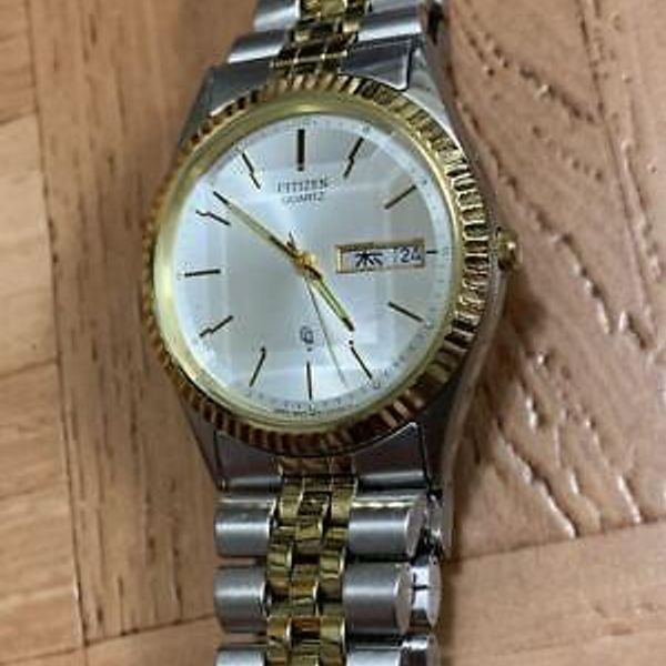 Citizen 6100-K09311 Men's Quartz Watch Cut Glass Gold Fluted Retro ...