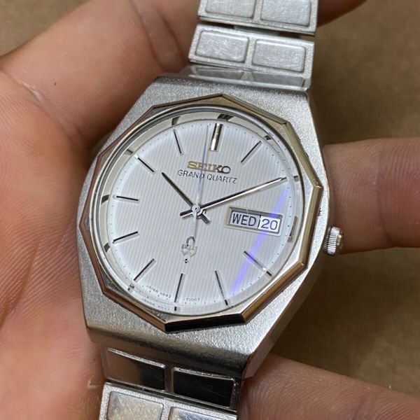 vintage Grand Seiko Grand Quartz Texture Dial 4843-7001 Royal Oak Day ...
