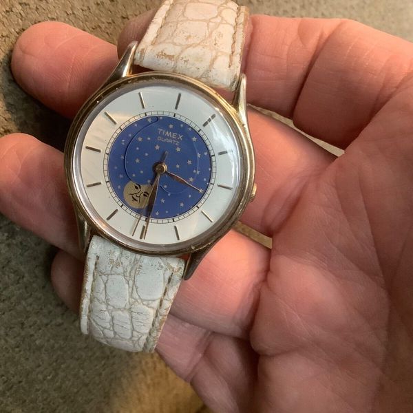 Timex vintage moon and stars dial unisex watch new batt accurate ...
