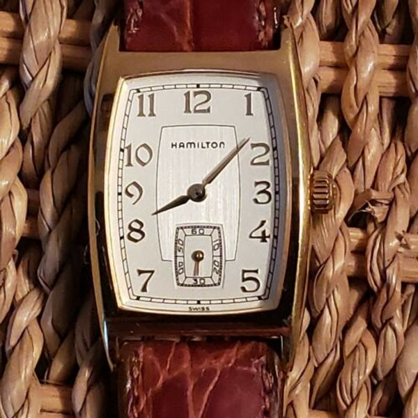 VTG Hamilton Swiss Quartz 6262 Registered Edition Tank Style Gold Tone ...