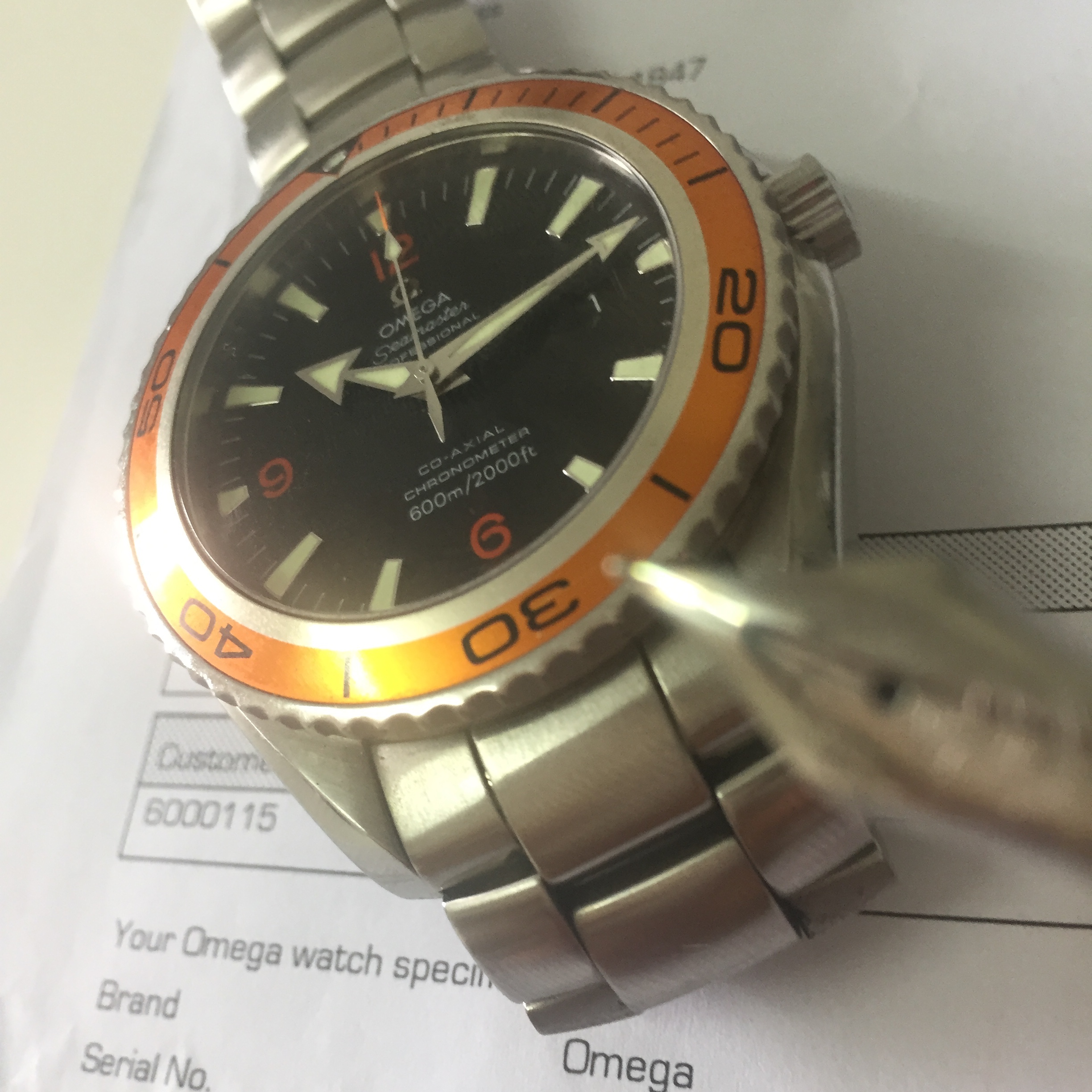 45.5mm Omega Seamaster Planet Ocean 2500 XL 600m 2208.50.00 | WatchCharts