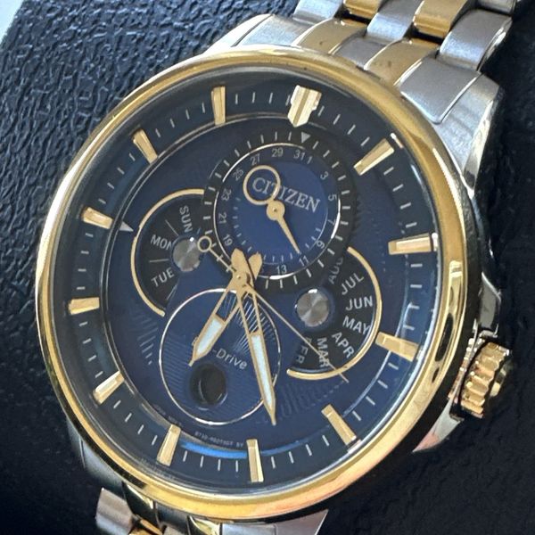 Citizen Calendrier Dual Tone Moonphase Men's Watch Eco-Drive BU0054-52L ...