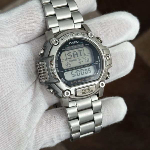 Rare Vintage Casio PRT-300 Twin Sensor Alti-Thermo Digital Sports Watch ...