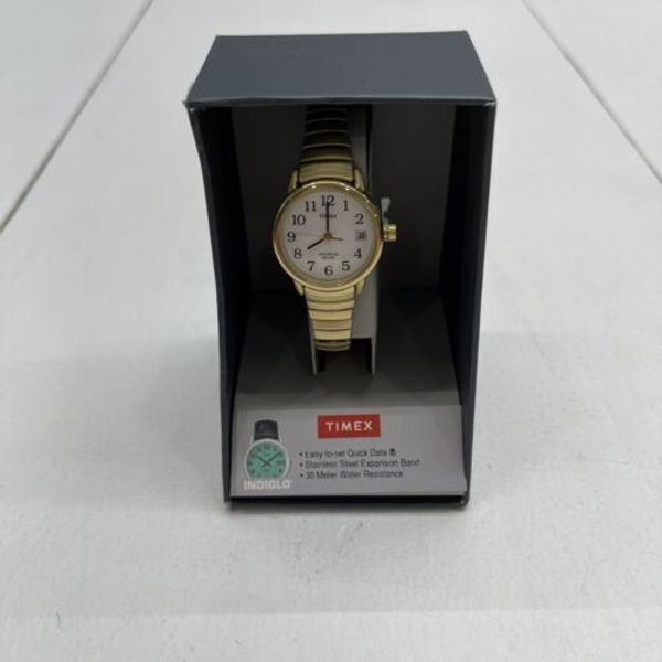 Timex T2H351 Women's Easy Reader 12mm Gold-Tone Expansion Band Watch ...