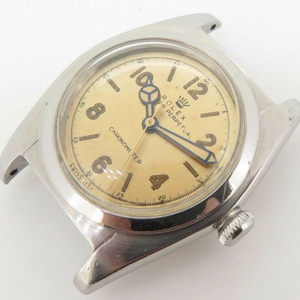 .Vintage 1945 Rolex Oyster Steel Bubble Back Watch Ref 2940 with Orig ...