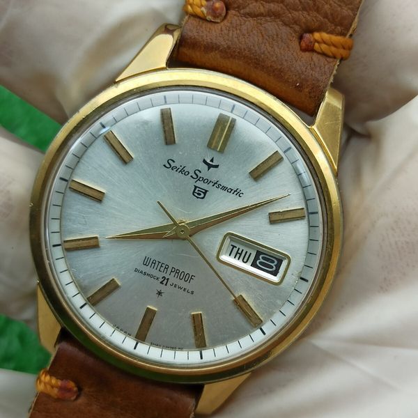 80s Rare Seiko 5 Sportsmatic Automatic 21 jewels Watch Vintage Men ...