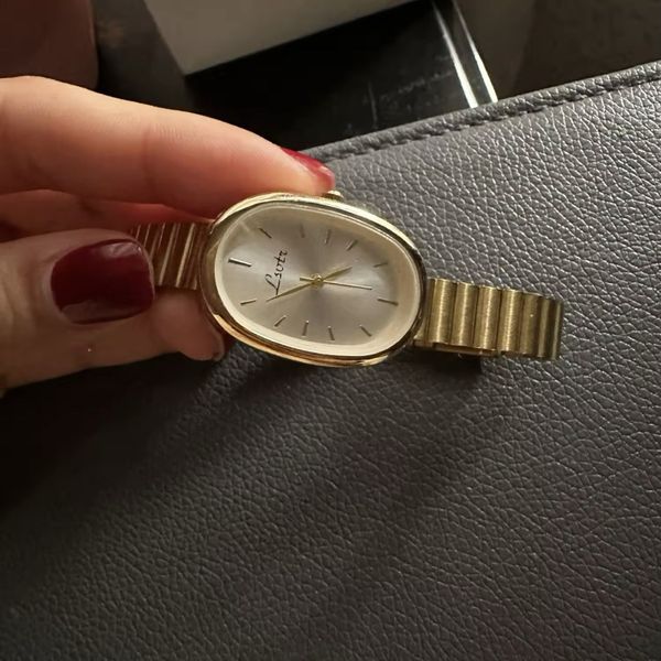 Womenâ s Vintage Petite Oval Timex Watch Gold Tone Stainless Band ...