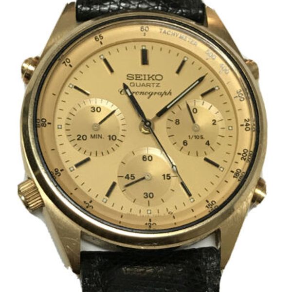 SEIKO QUARTZ CHRONOGRAPH TACHYMETER MEN’S GOLD TONE WATCH 7A28-7029 | WatchCharts