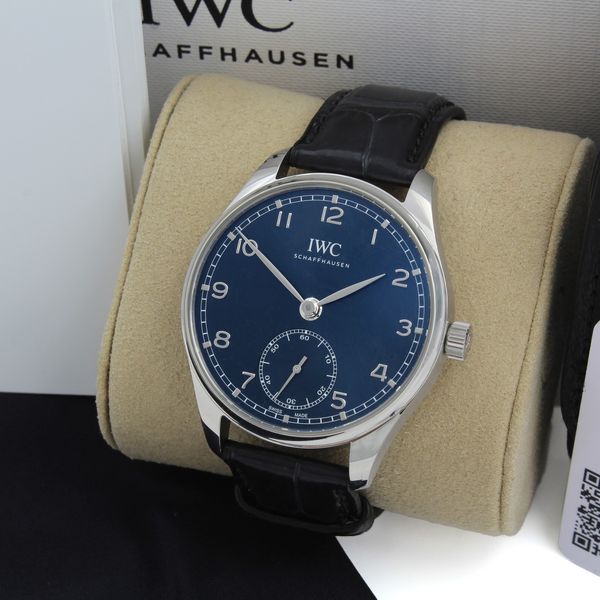 Men's IWC Portugieser Watch Ref.IW358305 Blue Dial 40mm Full Set # ...