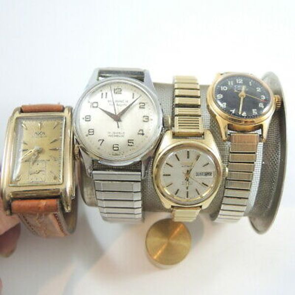 4 Vintage Swiss manual/ automatic watches, Oris, Seiko, AXA and other ...