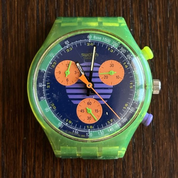 SWATCH WATCH SCJ100 Chronograph 1991 Rare Expensive Rare Collection Top ...