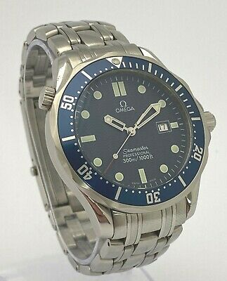 Omega Seamaster 25418000 Gents Blue Watch 41mm Box And Papers 2002 ...