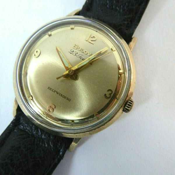 Vintage Bulova 23 Jewel Automatic 10k Rolled Gold Bezel Serviced & New ...