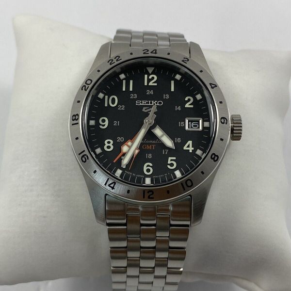 Seiko 5 Sports Field GMT Automatic Black Dial Stainless Steel Men's ...