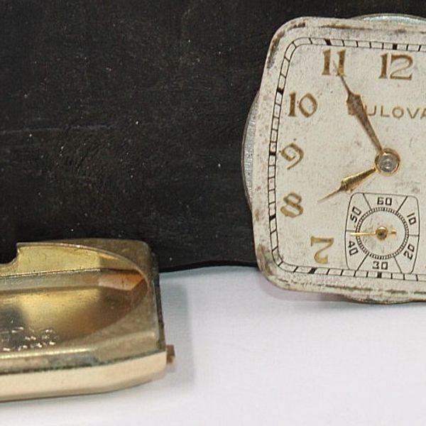 BULOVA MEN'S Wrist Watch B-10K R.G.P. 8713712 WIND UP / BROWN LEATHER ...