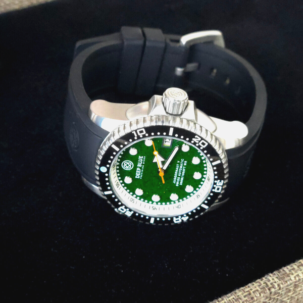 Deep Blue Juggernaut 5 Automatic Green Dial Men's Watch Rubber Band ...