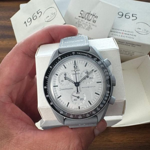 new x Omega Bioceramic Moonswatch Mission 1965 Watch -With Box ...
