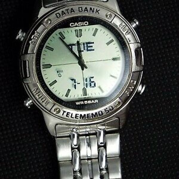 CASIO VINTAGE DIGITAL WATCH TELEMEMO 50 ABX-600 1327 FLOATING LCD ...
