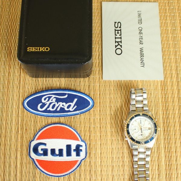 GULF FORD RACE CLASSIC COMBO SEIKO 150 2-TONE CHRONO CHRONOGRAPH WATCH ...