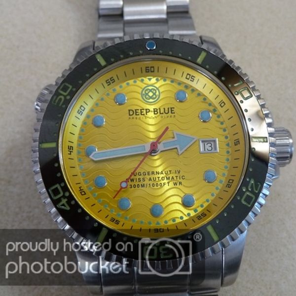 FS: Deep Blue Juggernaut IV on bracelet, yellow dial. | WatchCharts ...