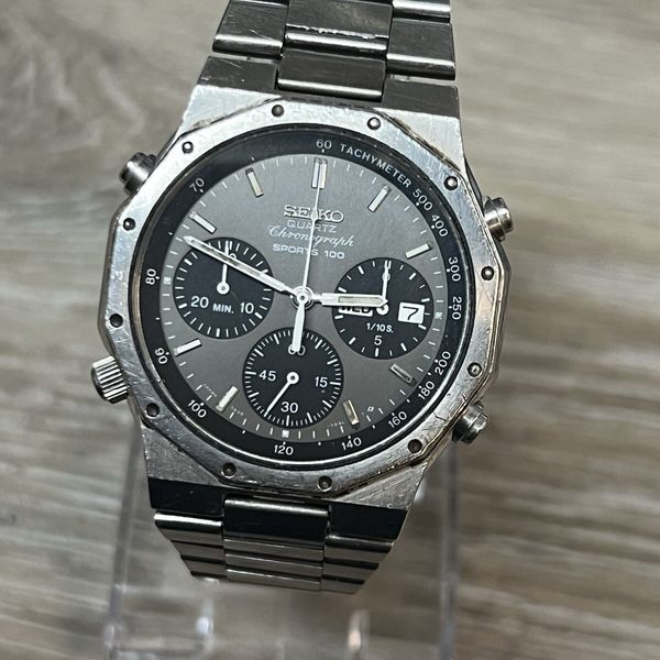 Vintage Rare 1987 Seiko Chronograph Stainless Steel 7A38-7029 Watch 39MM | WatchCharts Marketplace