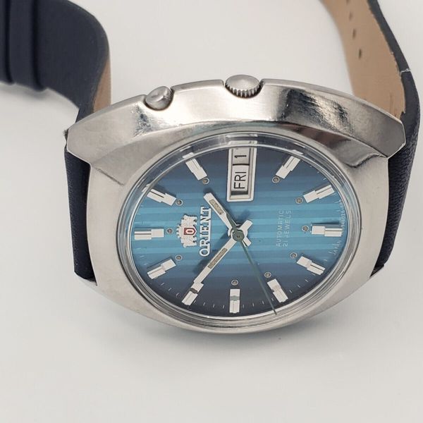 Vintage Orient Blue Dial automatic day date used wrist watch ...