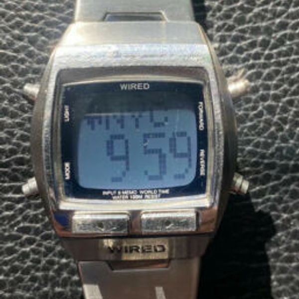 VINTAGE WIRED Seiko WORLD TIME Input memo W522-4A30 Digital Watch-New ...