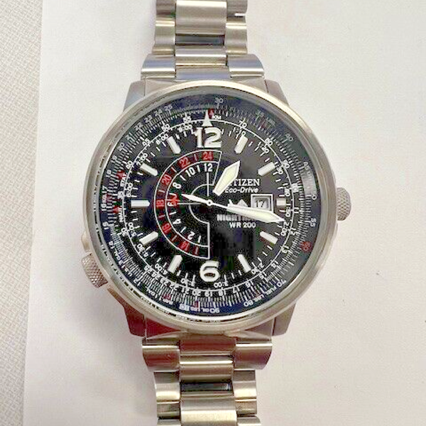 Citizen Promaster NIGHTHAWK Eco Drive Men's Wristwatch - Silver ...
