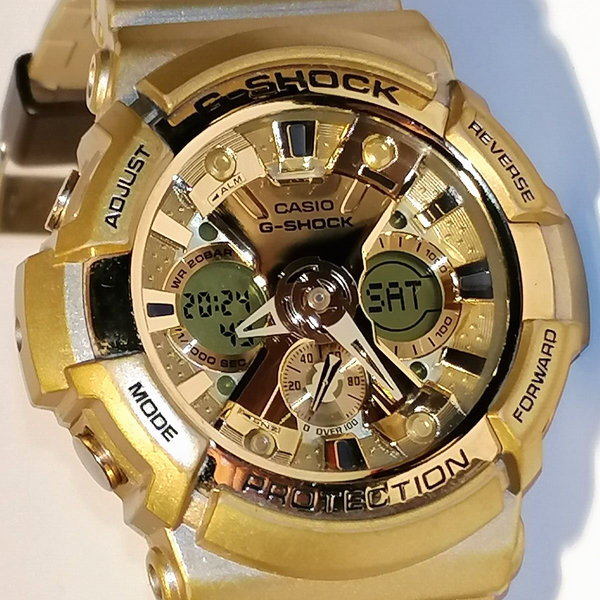 Casio G Shock GA 200 GD Gold version analog digital wrist watch ...