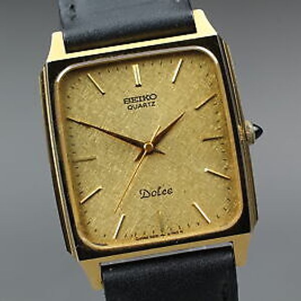 [Near MINT] Vintage SEIKO Dolce 5931-5550 Gold Dial Square Quartz Men's Watch | WatchCharts ...