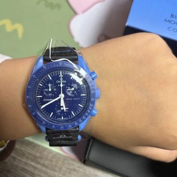 OMEGA X SWATCH MoonSwatch Watch MISSION TO NEPTUNE Watch with Box ...