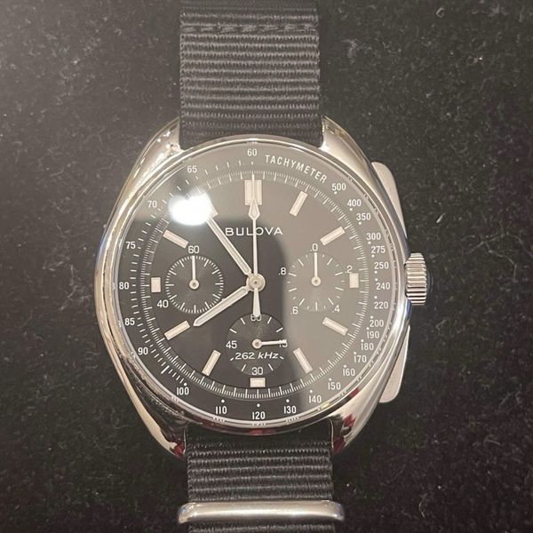 Bulova Lunar Pilot Chronograph 96A225 New | WatchCharts Marketplace